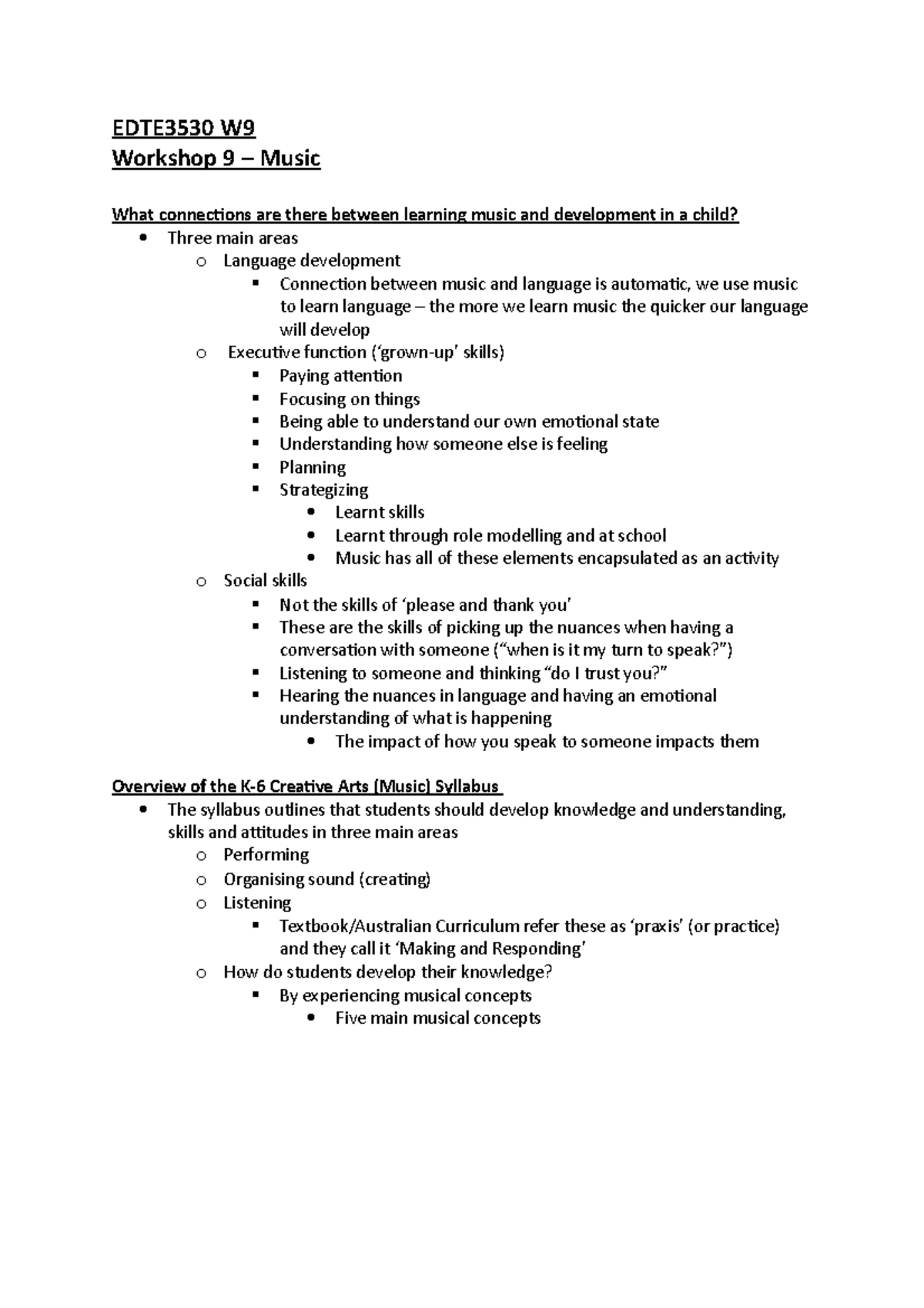 EDTE353 0 W9 - Detailed workshop notes - EDTE3530 W Workshop 9 – Music ...