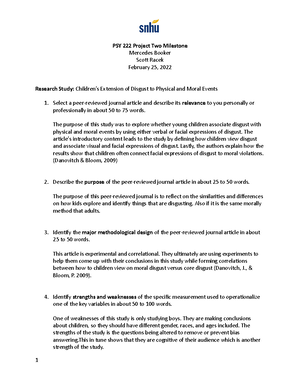 PSY222 Module Four Activity - PSY 222 Module Four Activity Mercedes ...