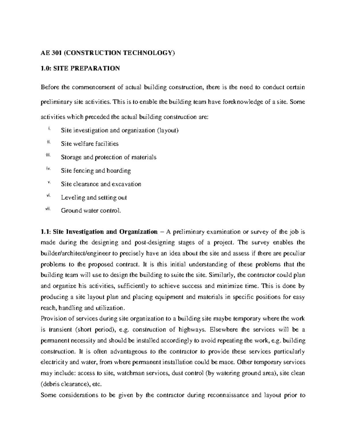 Lecture NOTE FOR Construction Technology (TE 301) FOR Graduate Exams ...