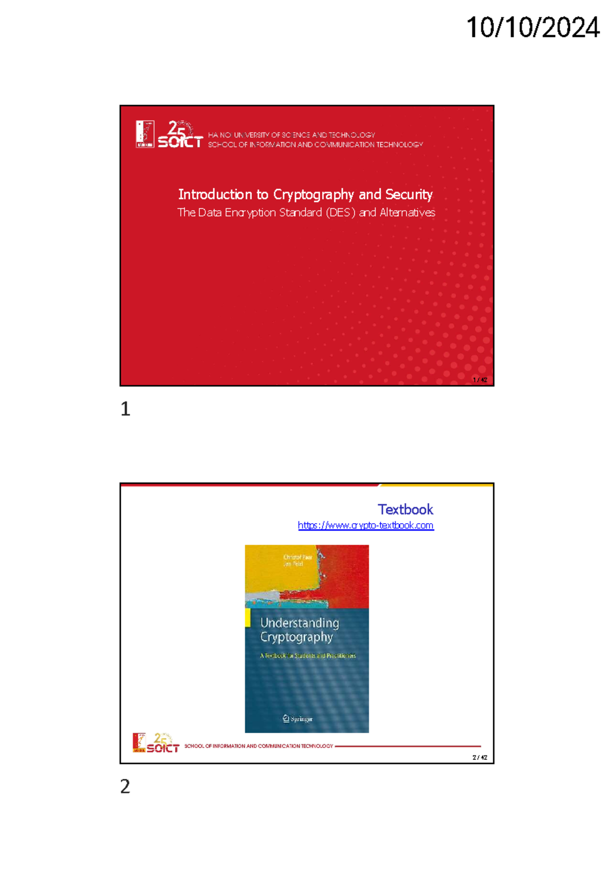 Chapter 4 - no des - Introduction to Cryptography and Security The Data Encryption Standard (DES ...