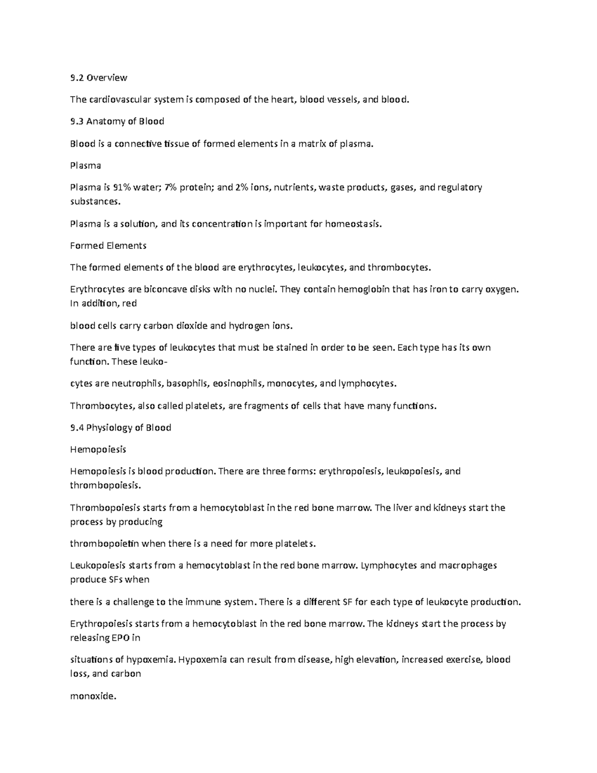 Chap 9 anatomy overview - 9 Overview The cardiovascular system is ...