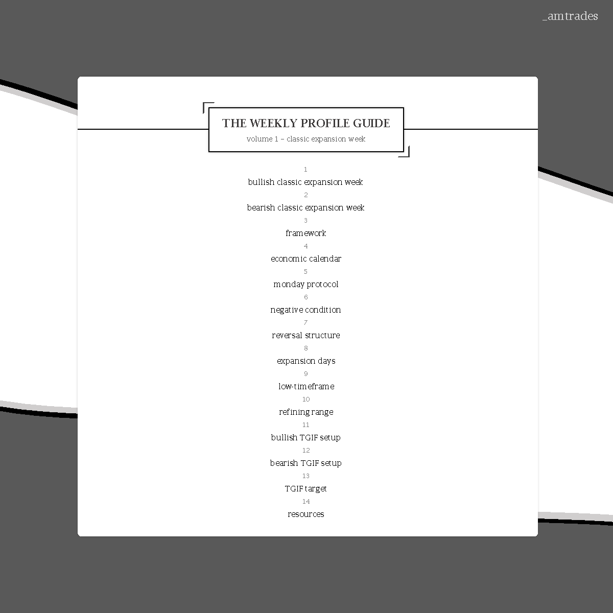 The weekly profile guide - volume 1 - THE WEEKLY PROFILE GUIDE volume 1 ...