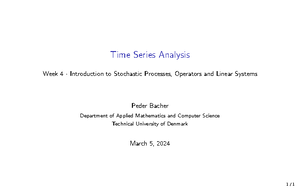 Lecture 5 handouts - Lection 5 handout - Time Series Analysis Week 5 ...