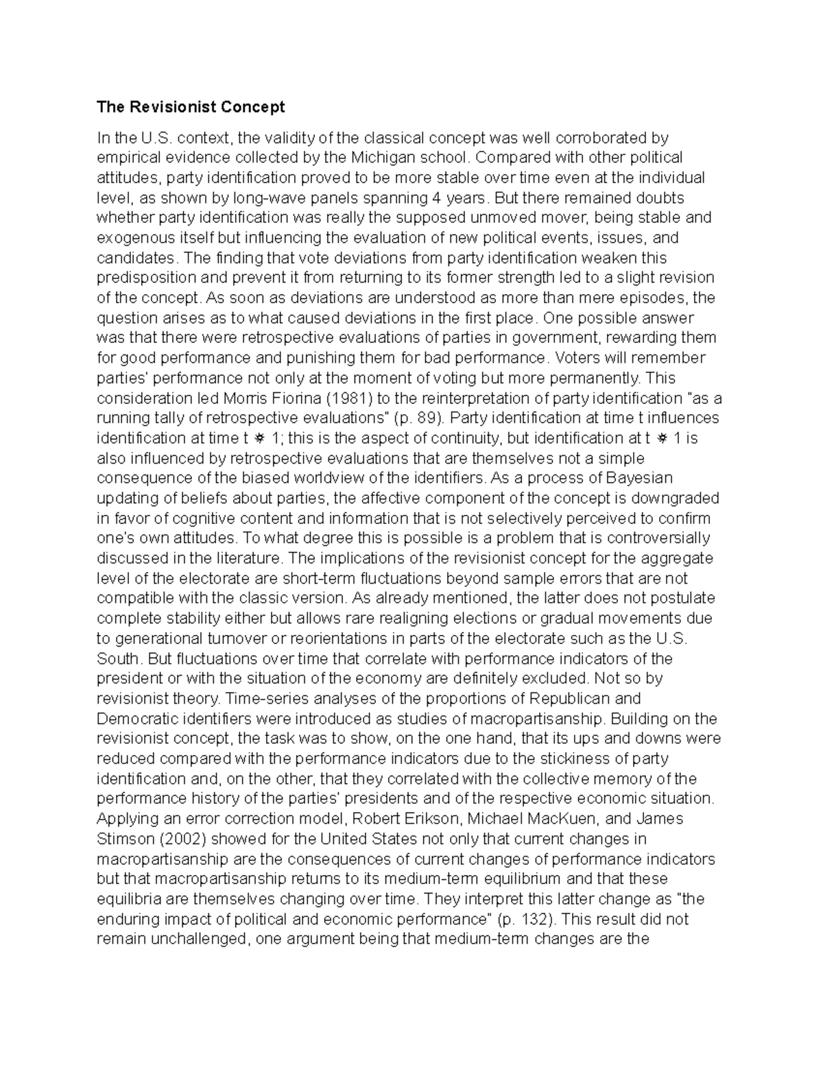 The Revisionist Concept - context, the validity of the classical ...