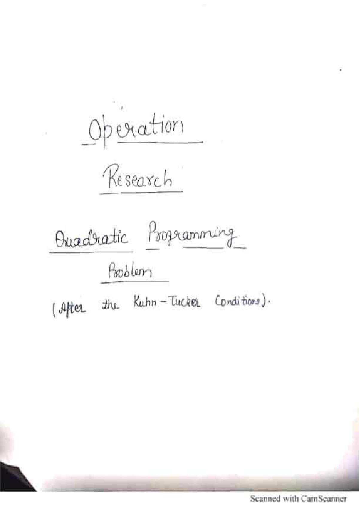 MSc Stats Operation Research QPP - Operations Management - Studocu