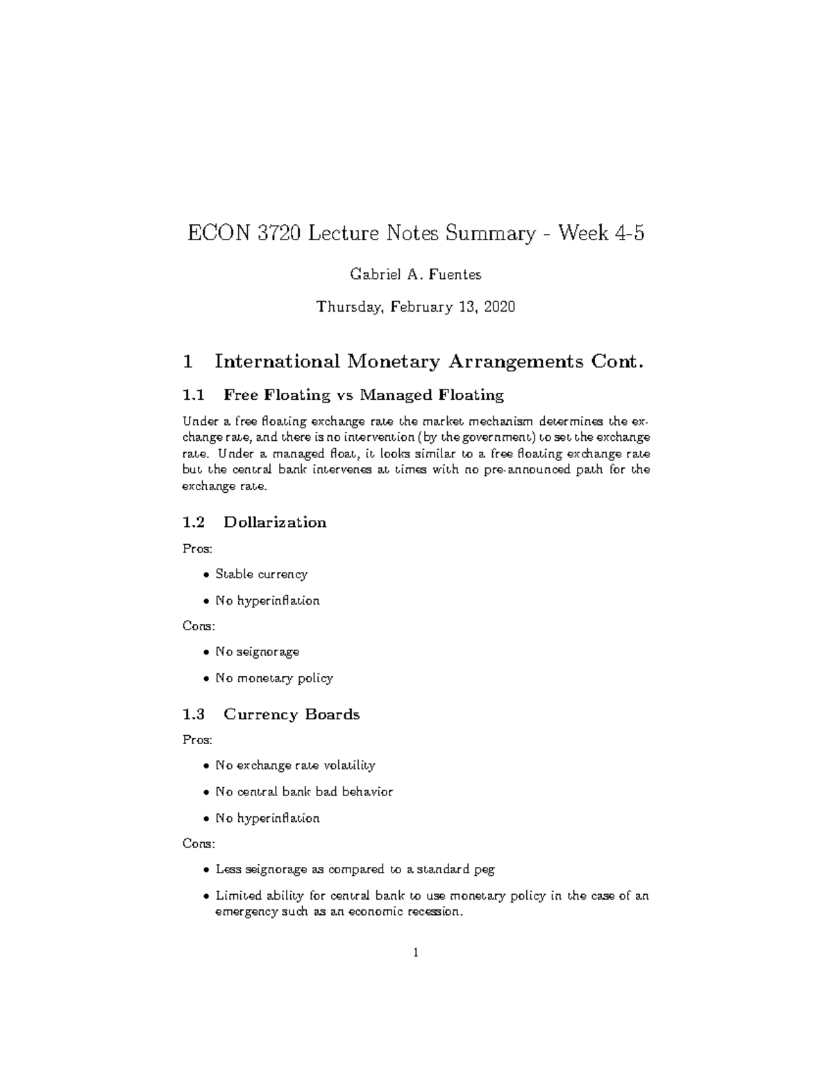 ECON 3720 Lecture Notes - Spring 2020 - Week 45 - ECON 3720 Lecture ...