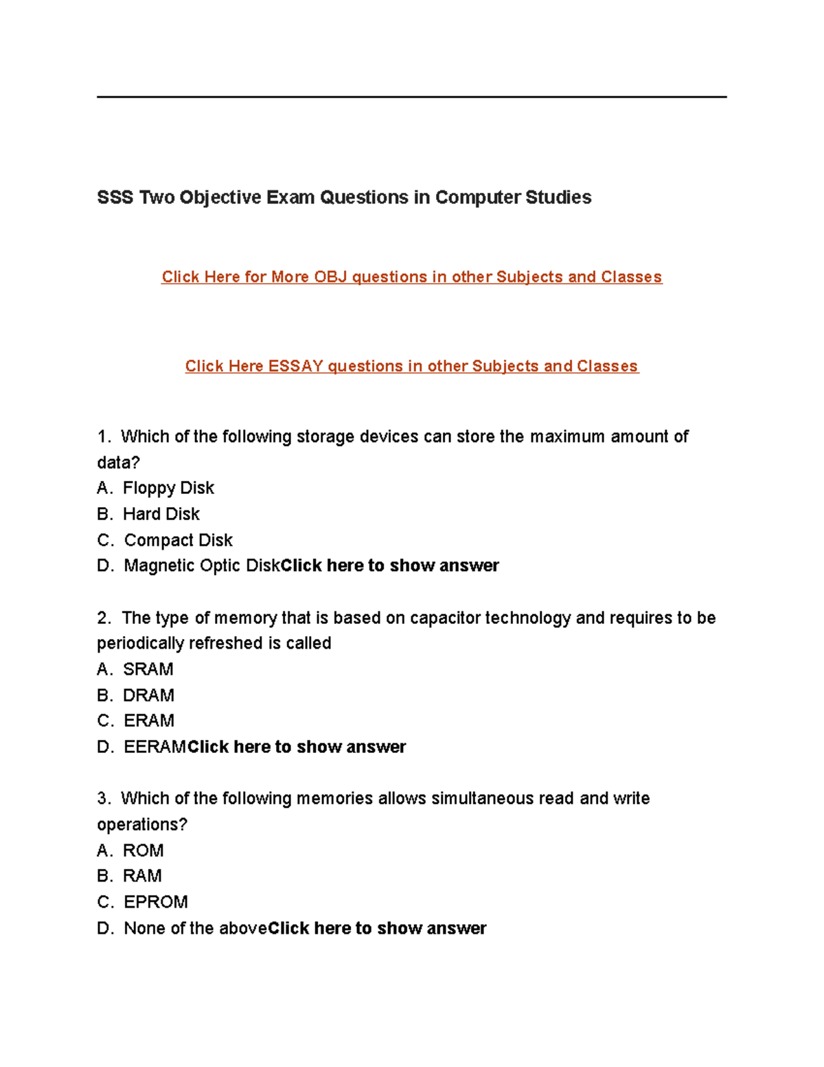 Ict examination questions - cmpnote blog cmpnote blog provides Computer ...