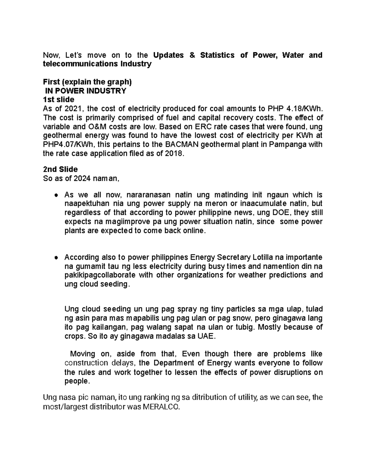 Script FOR Report - Now, Let’s move on to the Updates & Statistics of ...