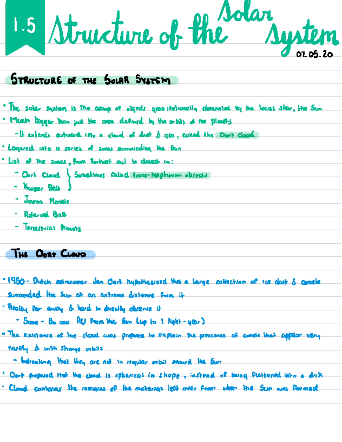 Lesson 5 - Notes - Solar Structure of the system 20 STRUCTURE OF THE ...