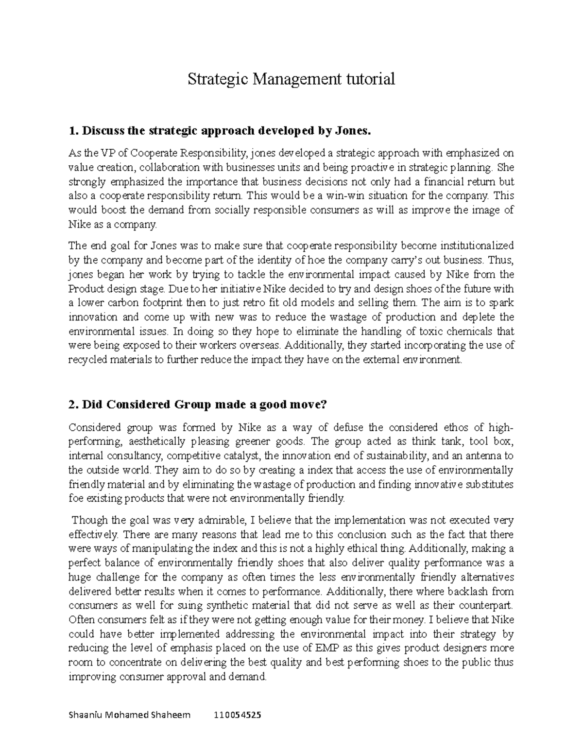 Strategic Management tutorial - Discuss the strategic approach ...