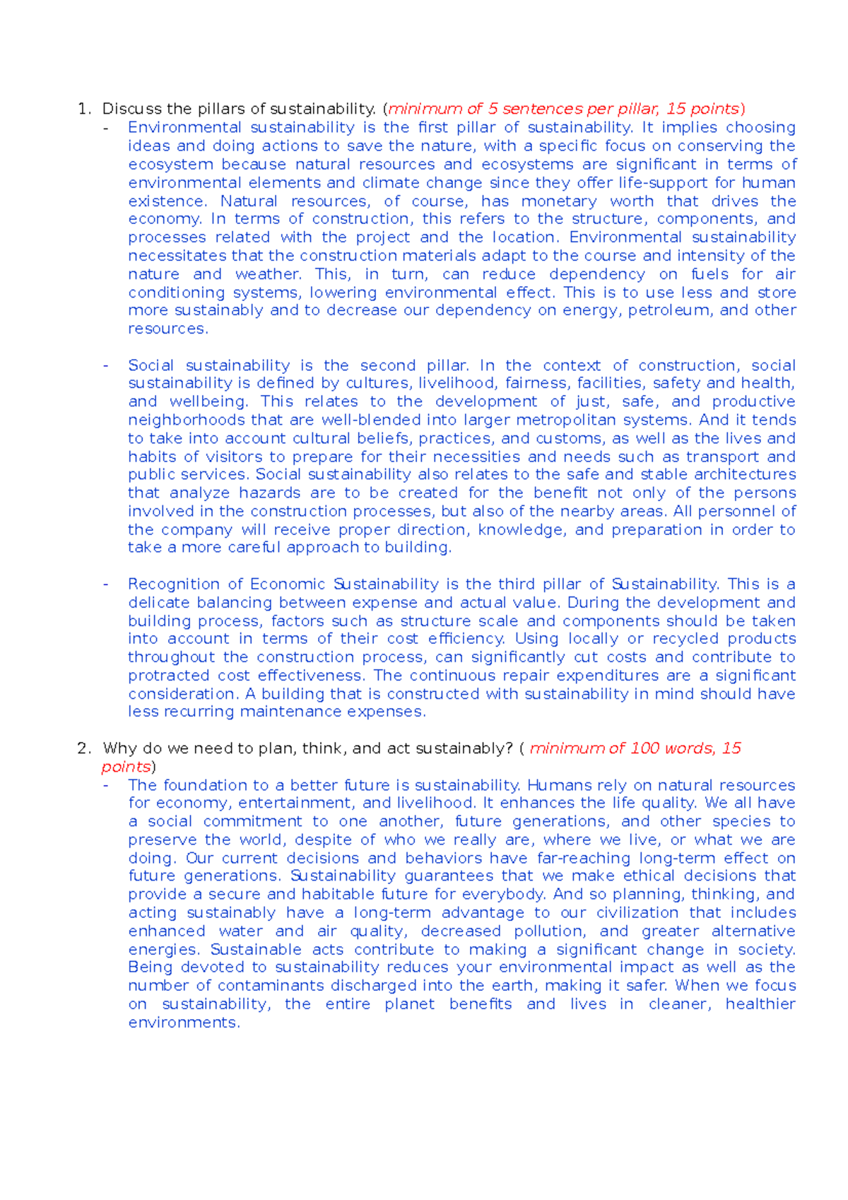 Sustainability IN Engineering - Discuss the pillars of sustainability ...