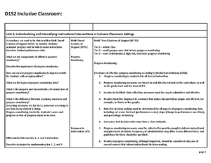 D152 TASK 1 - Task 1 Passed - A. Specialized Instructional Strategy for ...