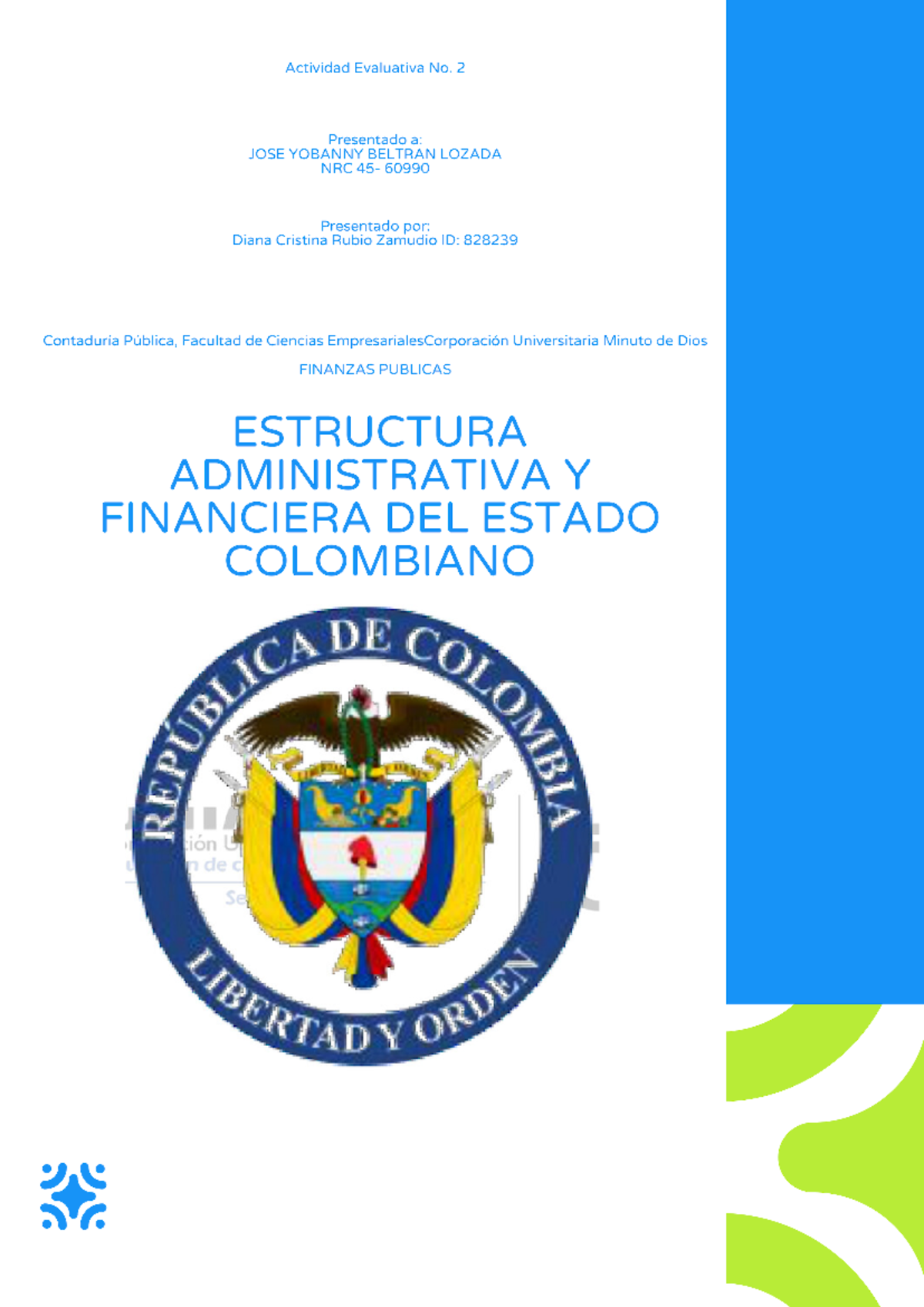 Cartilla Actividad Evaluativa 2 Finanzas Publicas Parte 1 - Actividad Evaluativa No. 2 ...