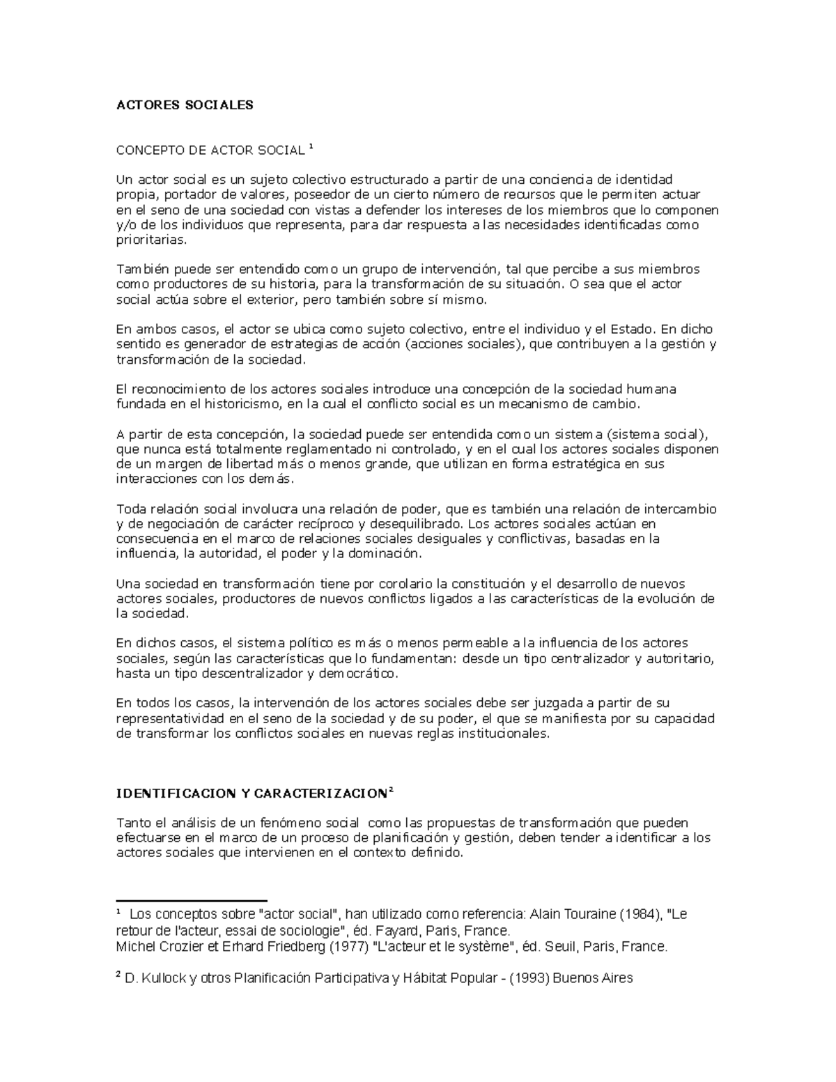 Actoressociales - lecturas - ACTORES SOCIALES CONCEPTO DE ACTOR SOCIAL ...