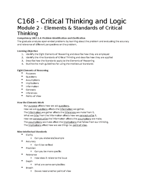 Sophia Critical Thinking Milestone 2 - Sophia Critical Thinking UNIT 2 ...