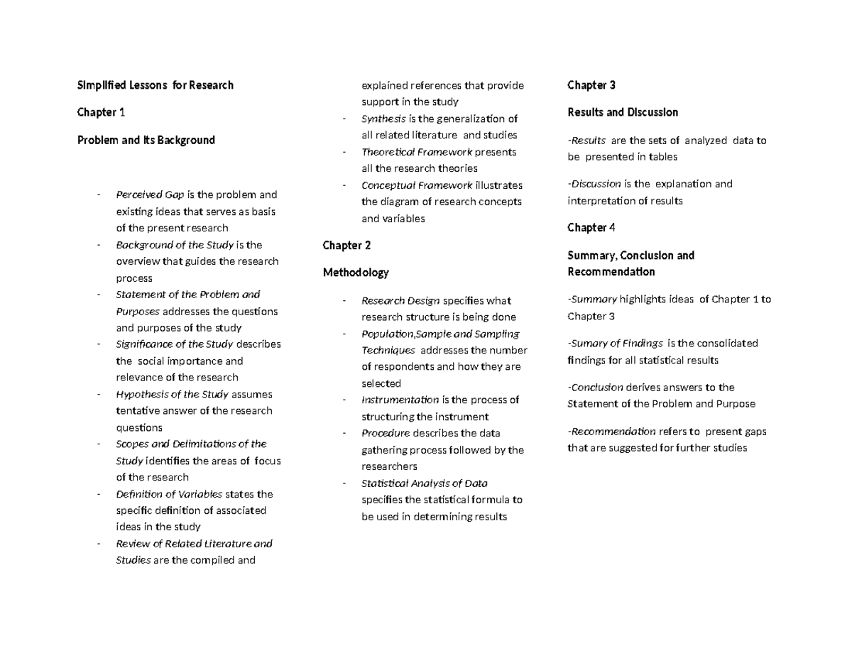 Simplified Lessons for Research - Simplified Lessons for Research ...