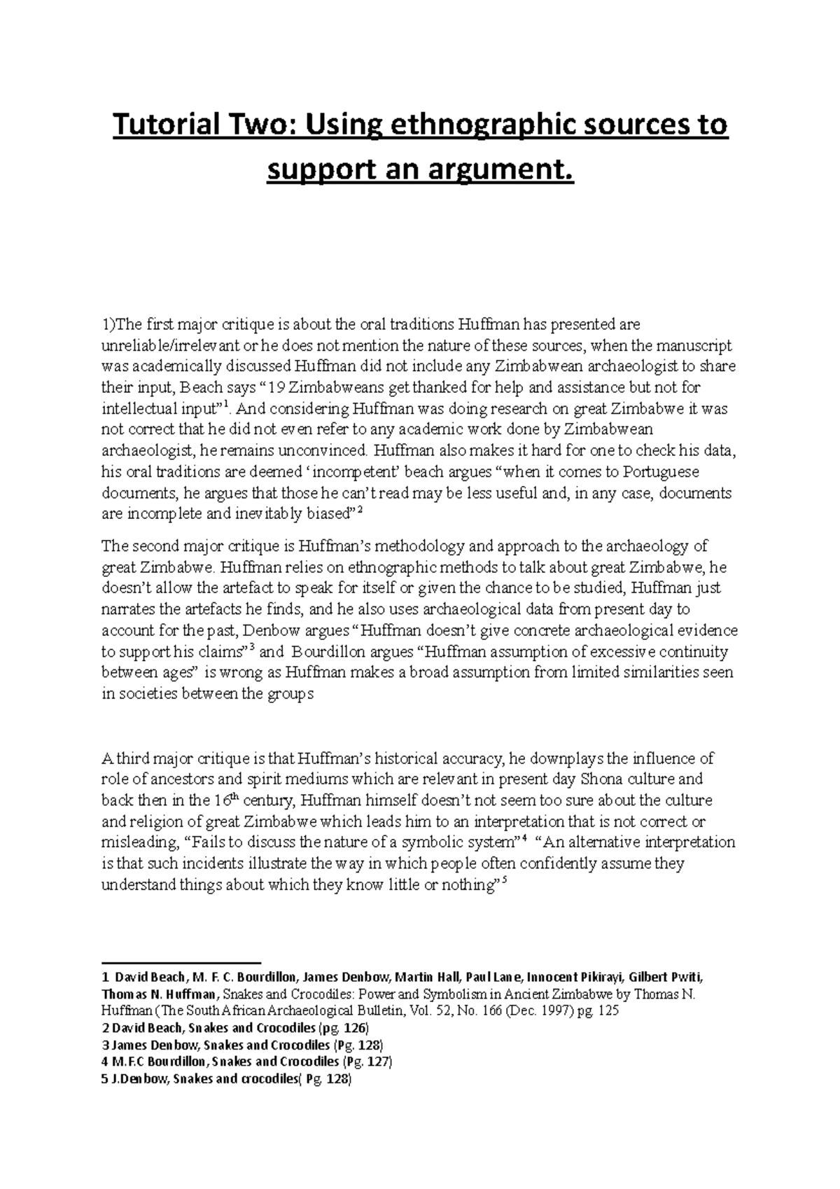 Tutorial Two Ethnography - Tutorial Two: Using ethnographic sources to ...