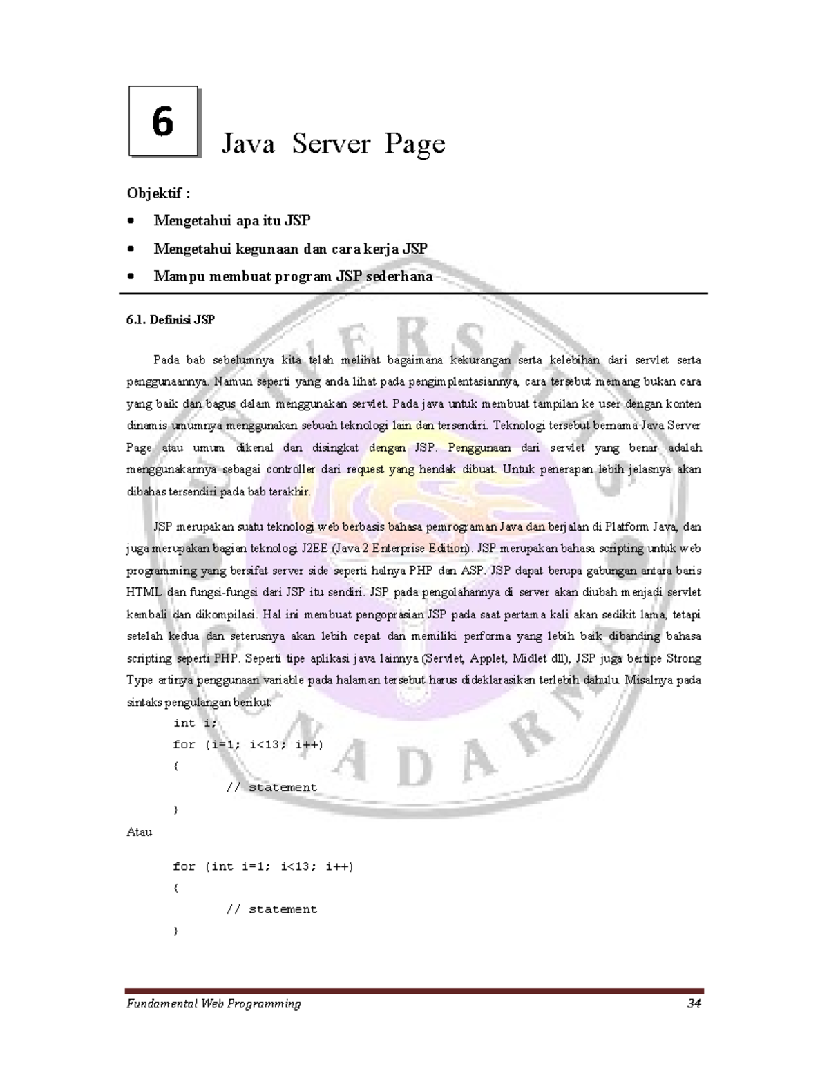 Pert 5 Java Server Page dan Aplikasi Berbasis Web dengan J2EE - Java ...