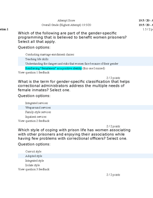 CJ 210 Module 5 Graded Quiz - Attempt Score 20 / 20 - A Overall Grade ...