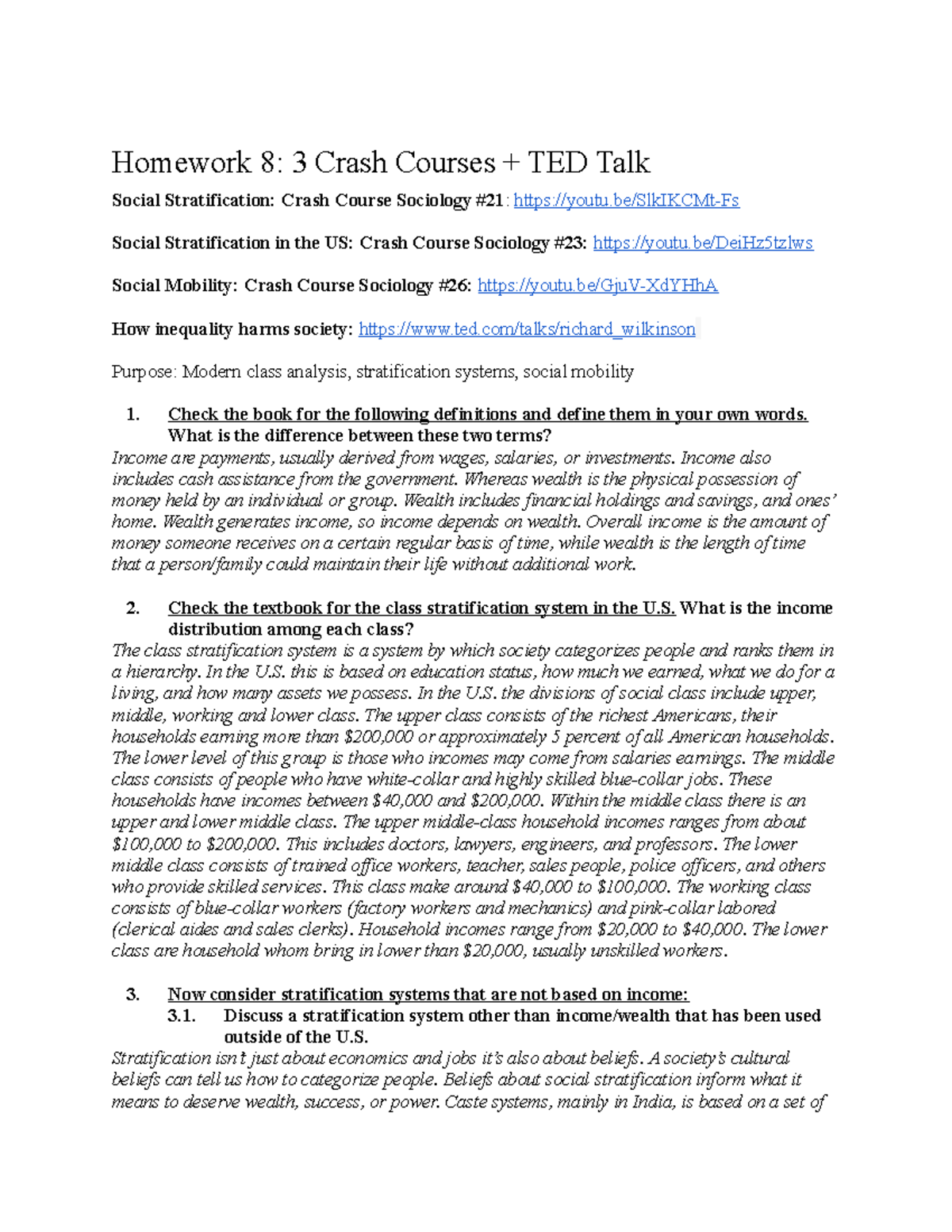 Homework 8 - Homework 8: 3 Crash Courses + TED Talk Social ...