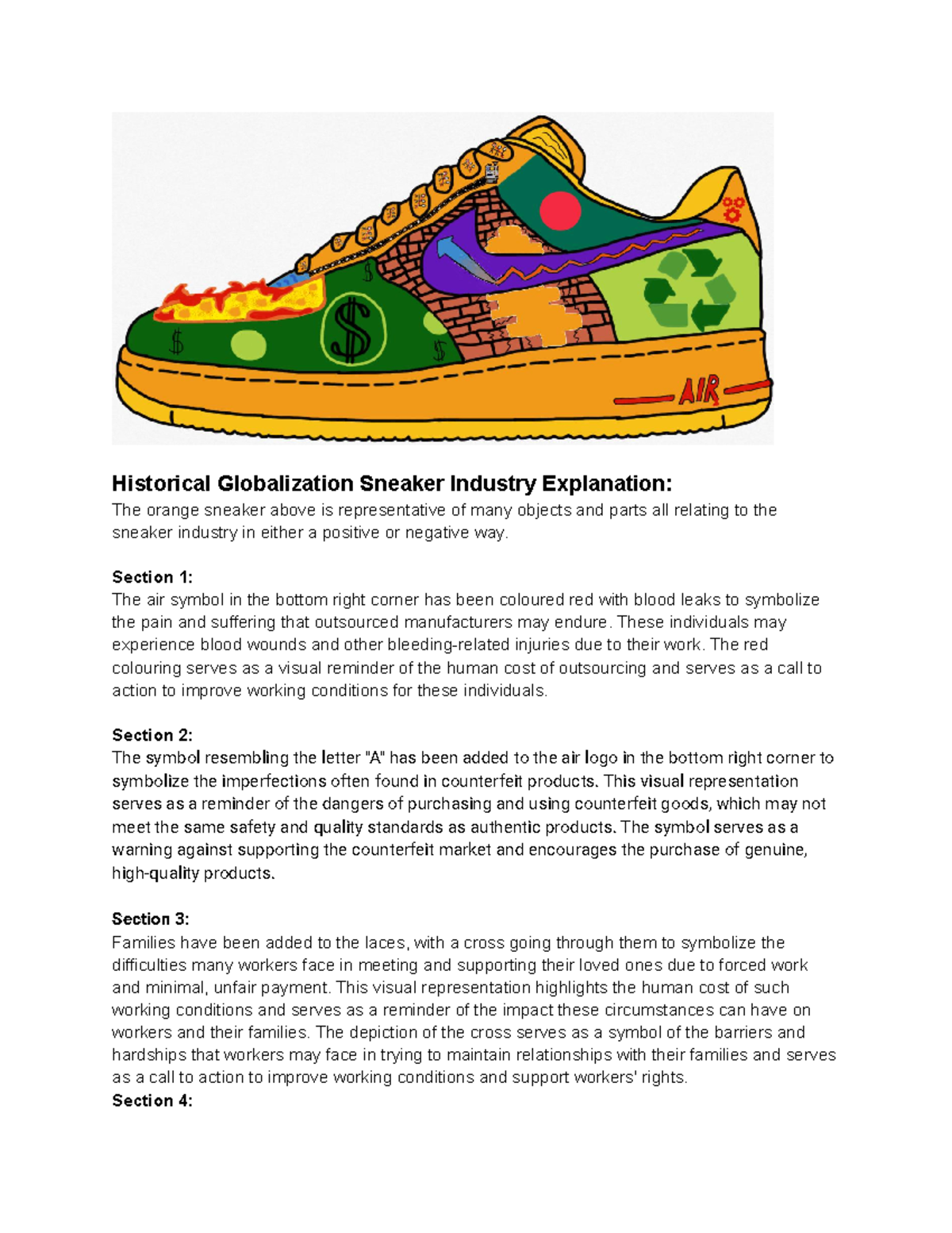 Sneaker assignment explanation - Historical Globalization Sneaker ...