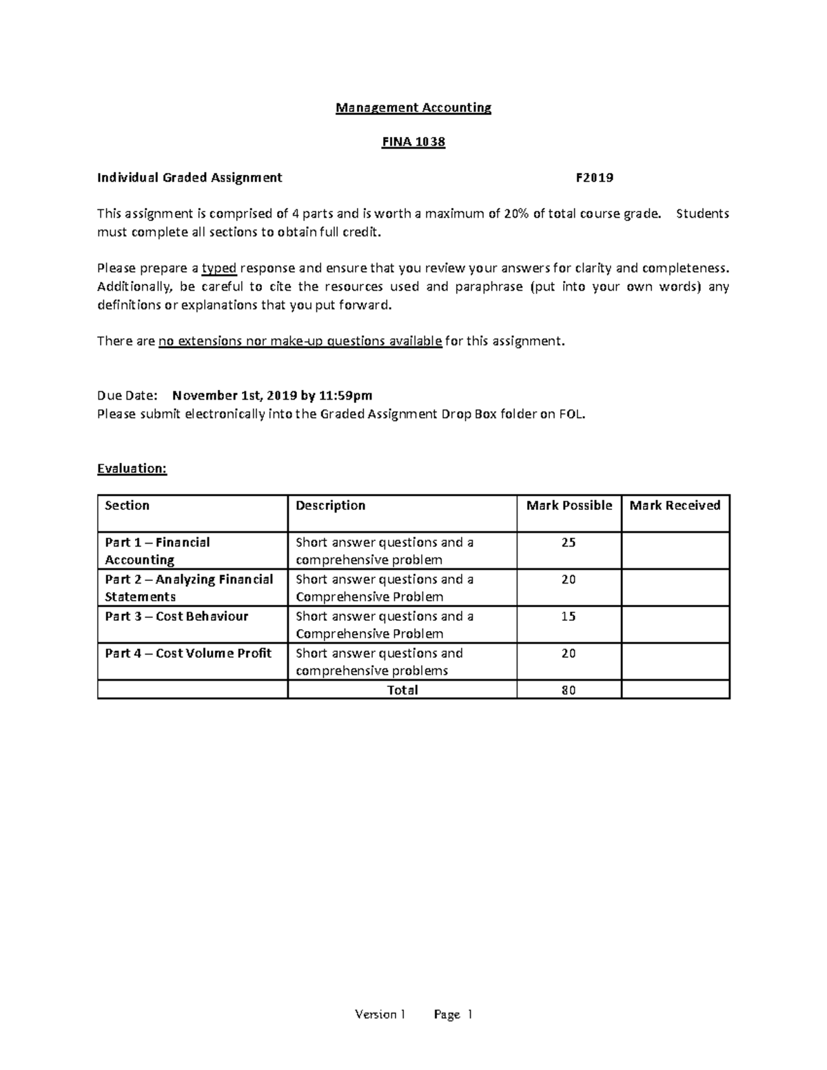 Finance & Accounting - Individual Graded Assignment - Warning: TT ...