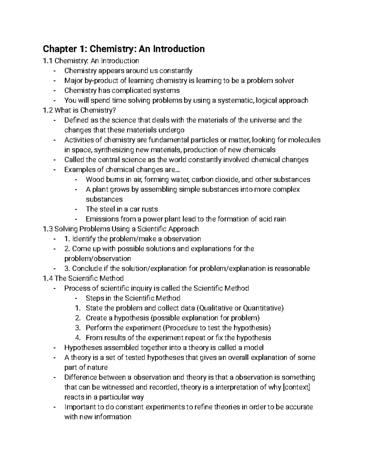 Chapter 1 Chemistry An Introduction - Chapter 1: Chemistry: An ...