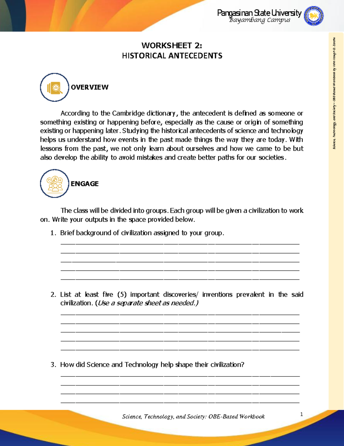 STS-Worksheet-2 - Sample questions - 1 Bayambang Campus WORKSHEET 2 ...