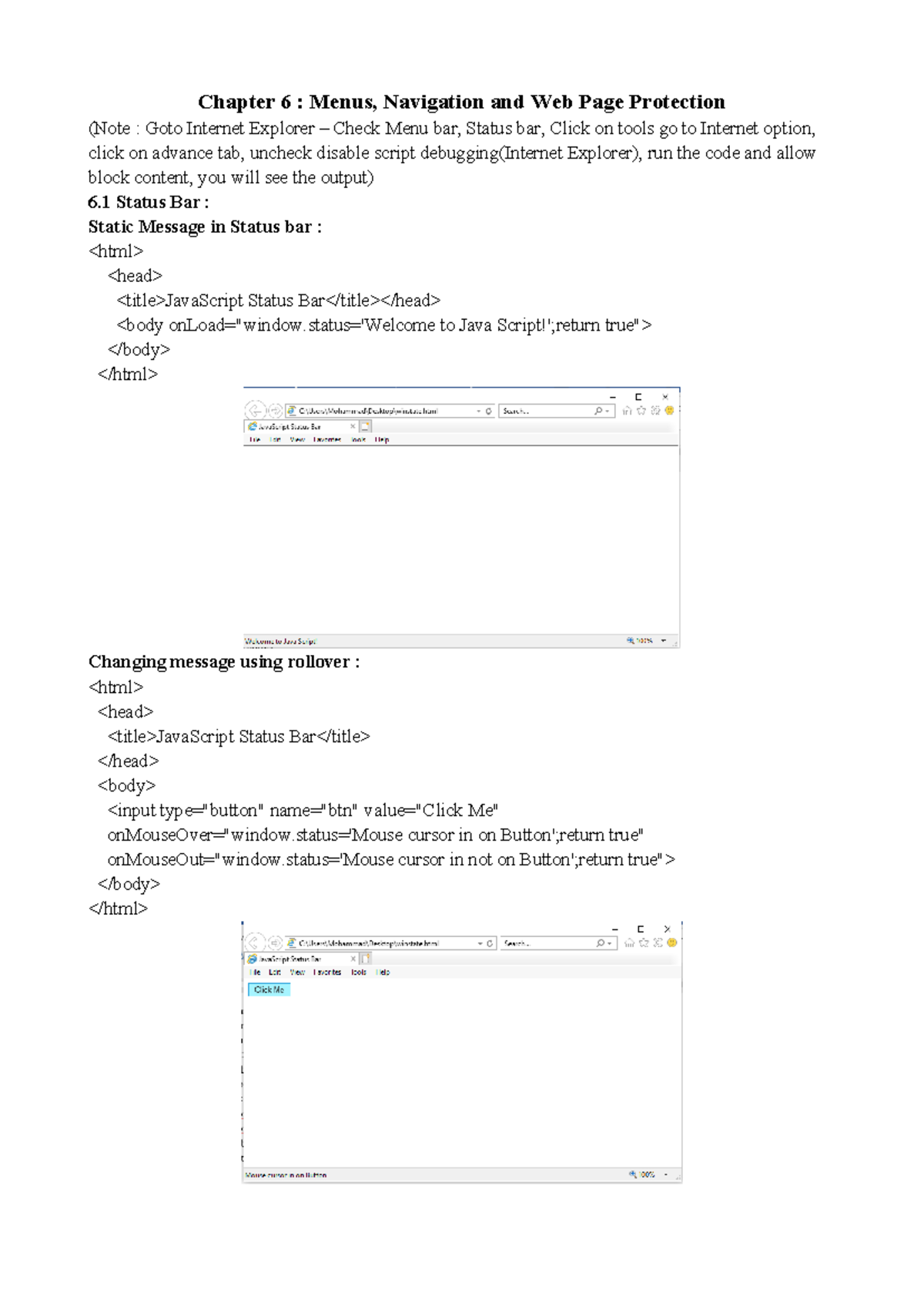 Chapter 6 Examples 084349 - Chapter 6 : Menus, Navigation and Web Page ...