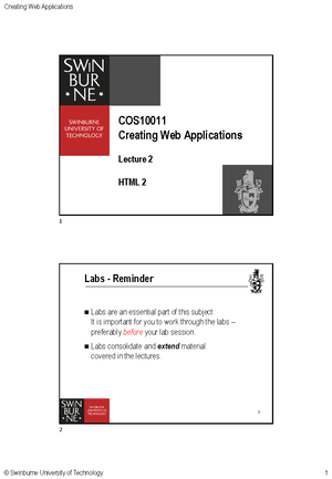 Lab01 - Week 1 lab activity handout - Week 1: HTML Exercises 1 Mercury, Introduction to HTML ...