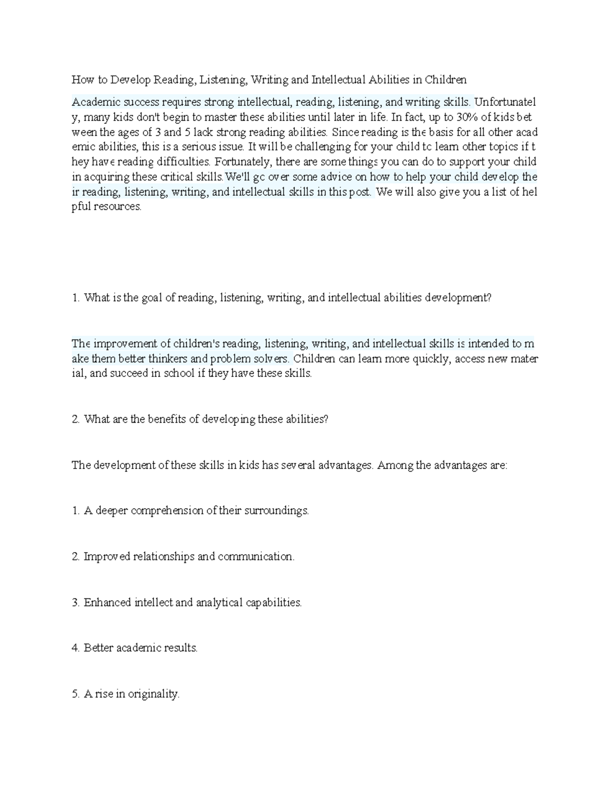 RWLS - How to Develop Reading, Listening, Writing and Intellectual ...