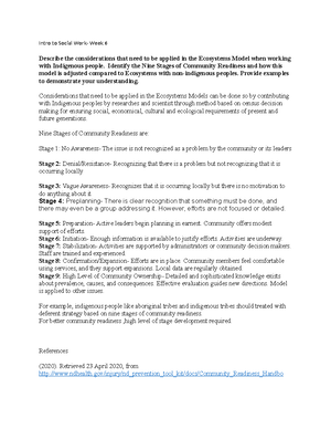 Intro to Social Work SLP Entry Week 8 Quiz and SLP Entry - Week 8 Quiz ...