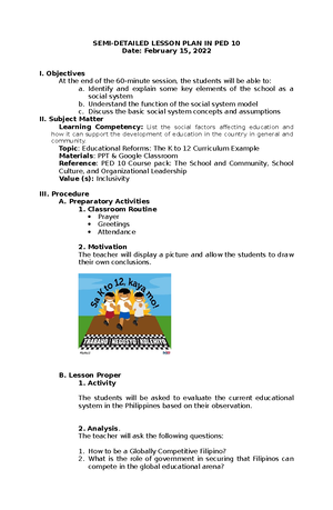 Detailed Lesson PLAN - G8 - DETAILED LESSON PLAN IN ENGLISH GRADE 8 I ...