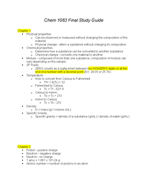 Chem Study Guide - Cassie Opena 12/12/ Chemistry Study Guide Chapter 1 ...