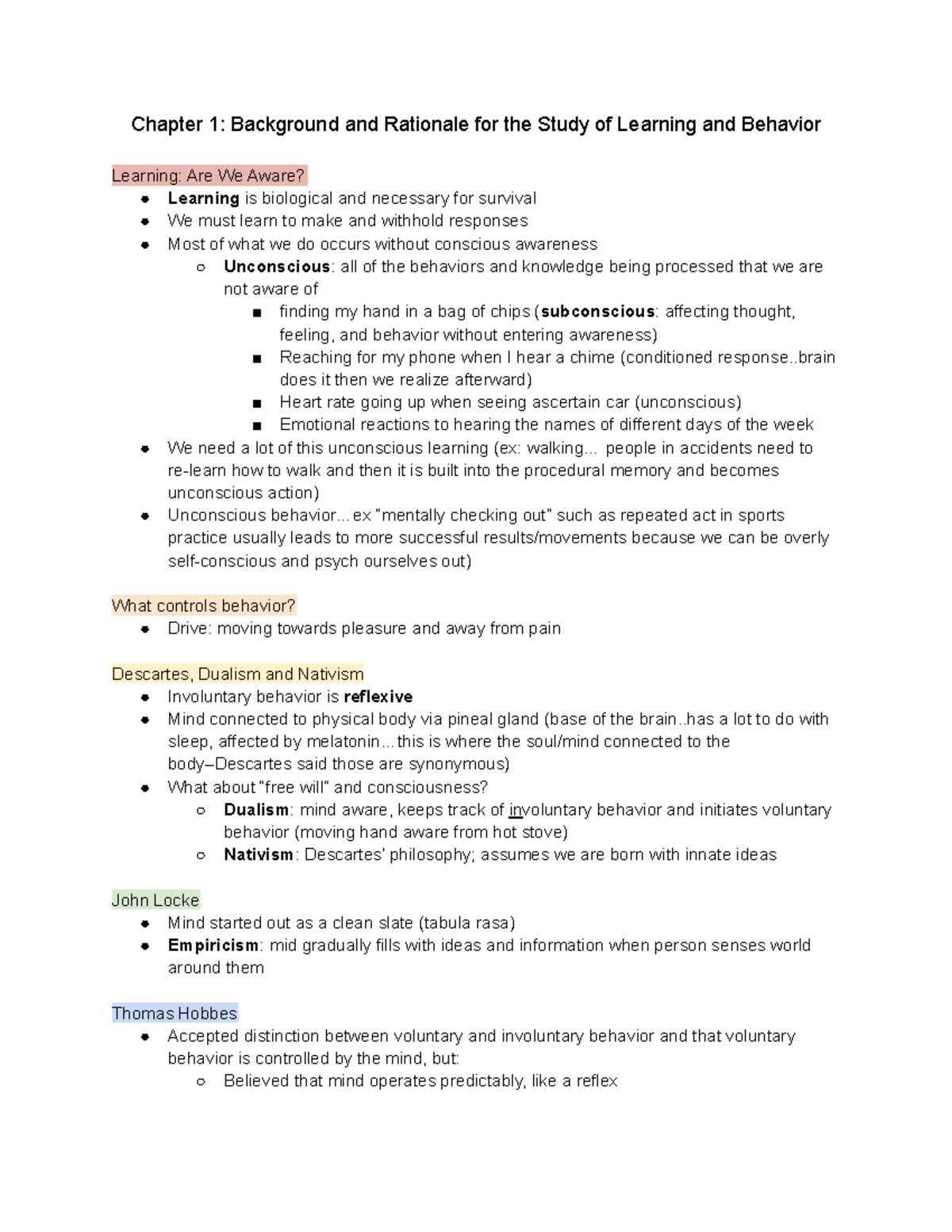 Ch. 1 Background and Rationale for the Study of Learning and Behavior - Chapter 1: Background ...