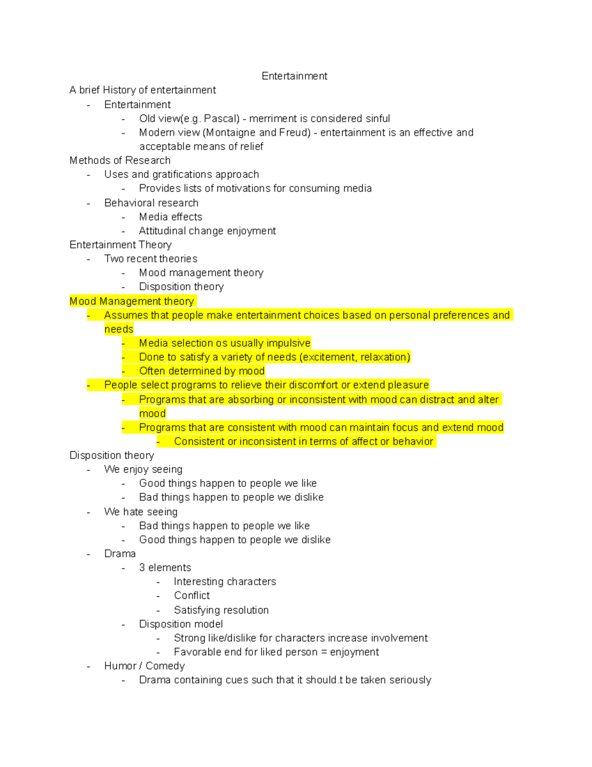 Entertainment - lecture2 - Entertainment A brief History of ...