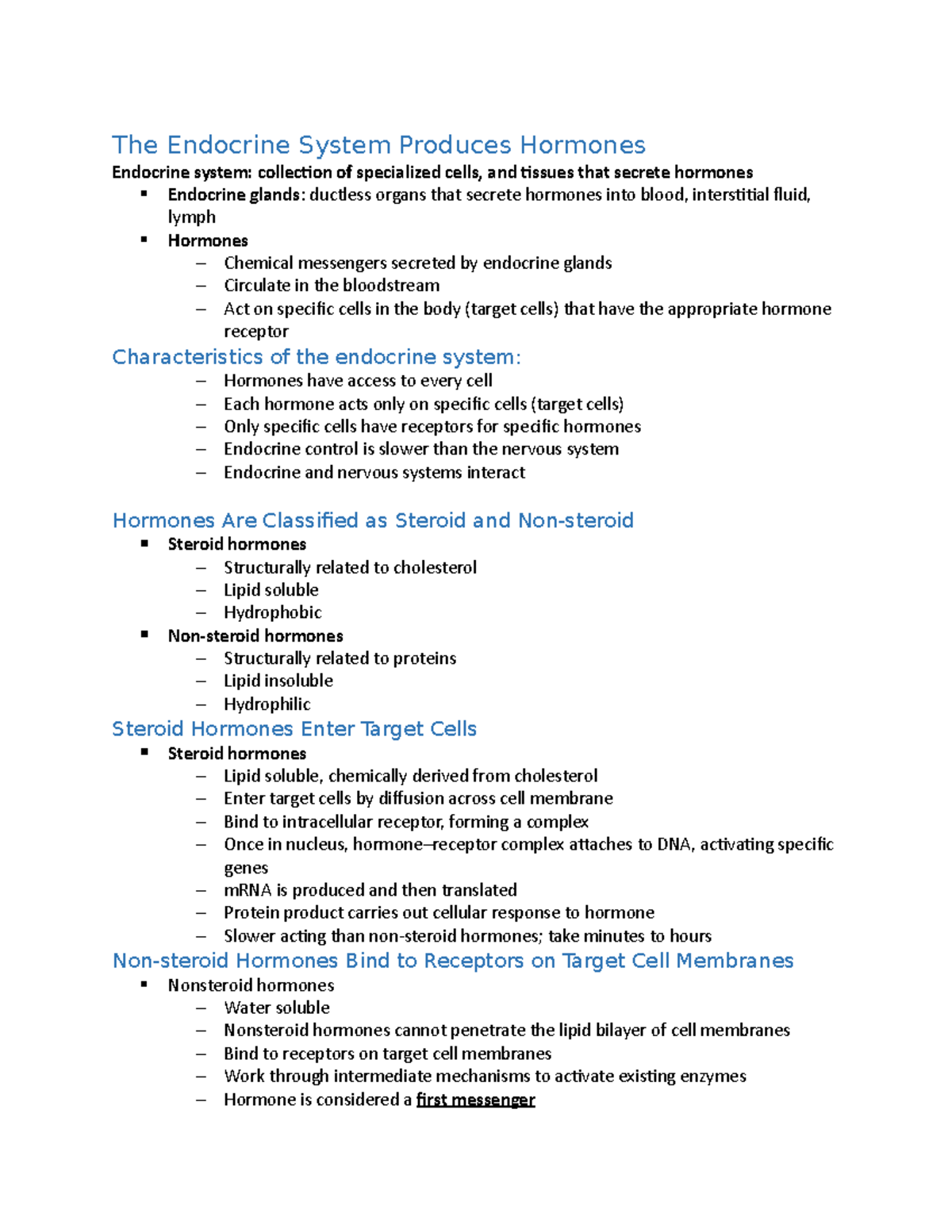 Endocrine System Ch. 13 - The Endocrine System Produces Hormones ...