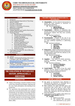 Intro TO Psychology ( Lesson 1) - Introduction to Psychology Lesson 1 ...