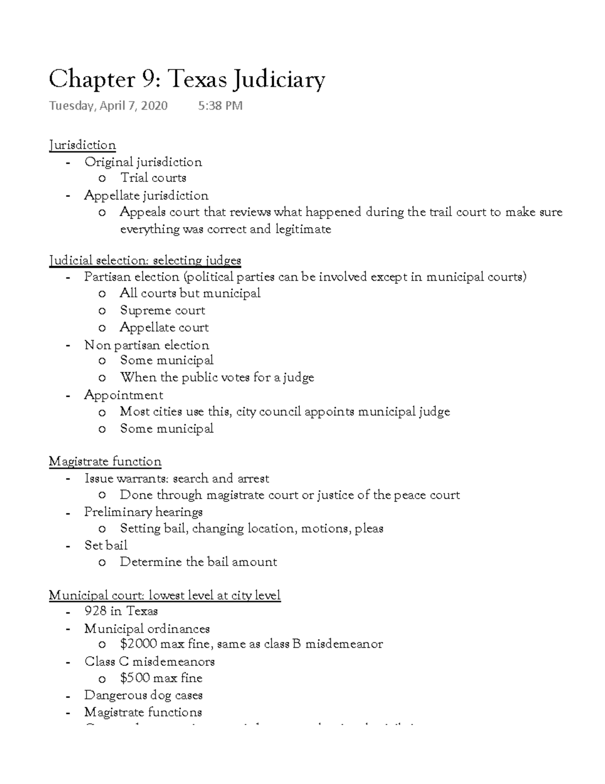 Chapter 9 Texas Judiciary - Warning: TT: undefined function: 32 ...