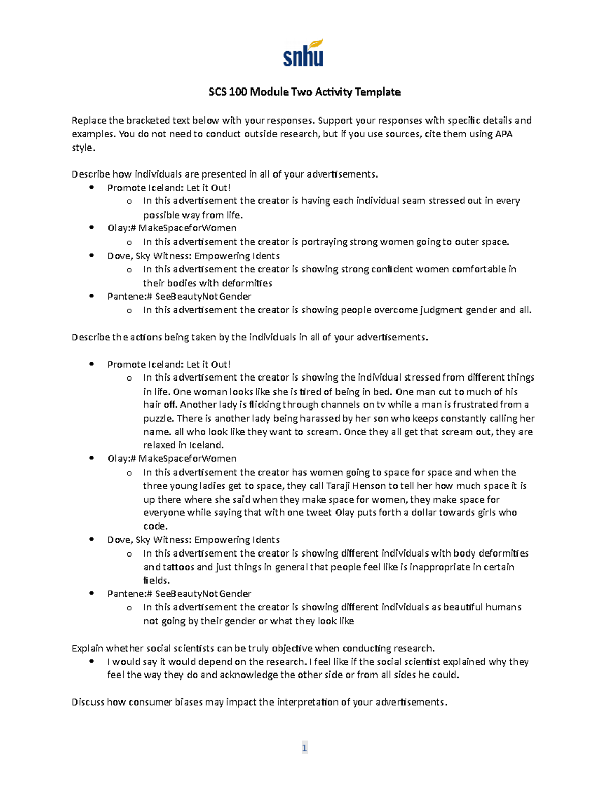 SCS 100 Module Two Activity Template - SCS 100 Module Two Activity ...