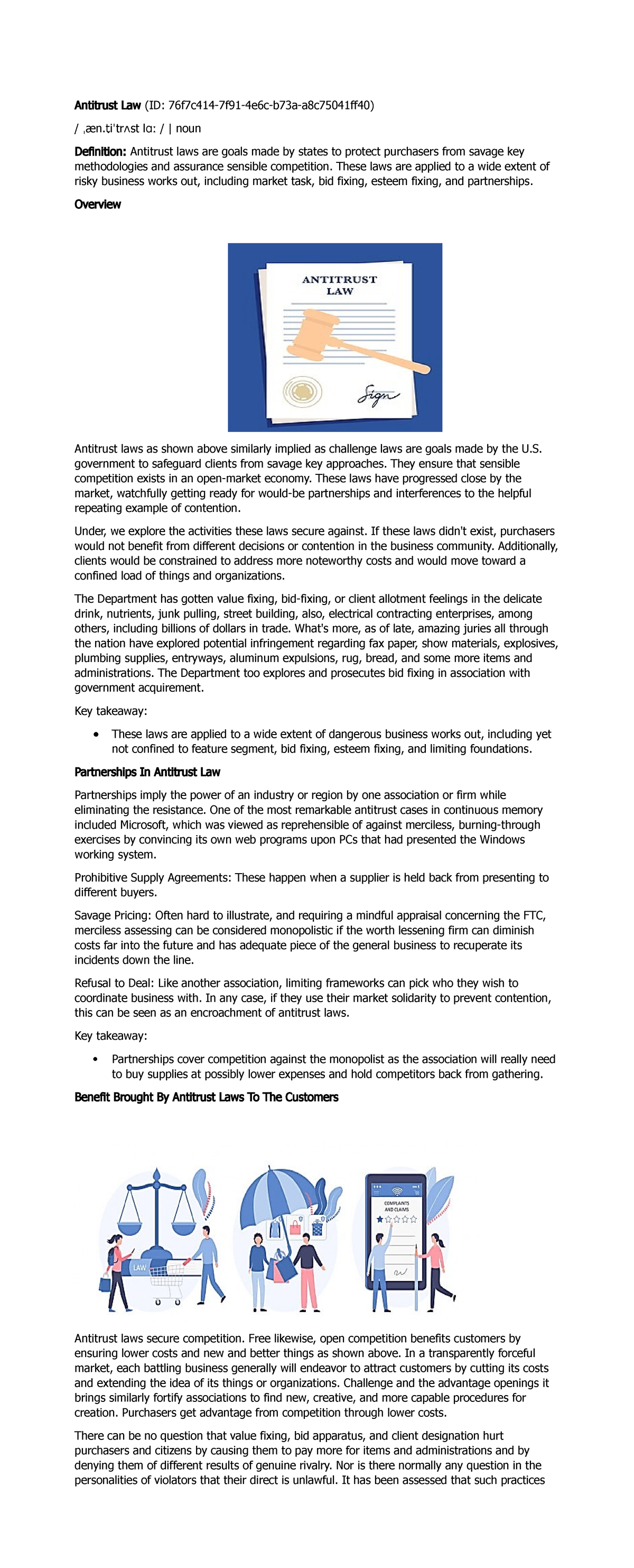 Business Antitrust Law - Antitrust Law (ID: 76f7c414-7f91-4e6c-b73a ...