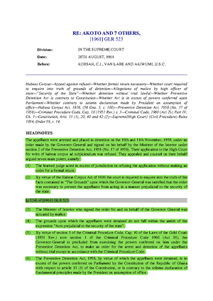 NPP v Rawlings - Case summary - ABBAN, AMUA-SEKYI, AIKINS, BAMFORD-ADDO AND AMPIAH JJSC - Studocu