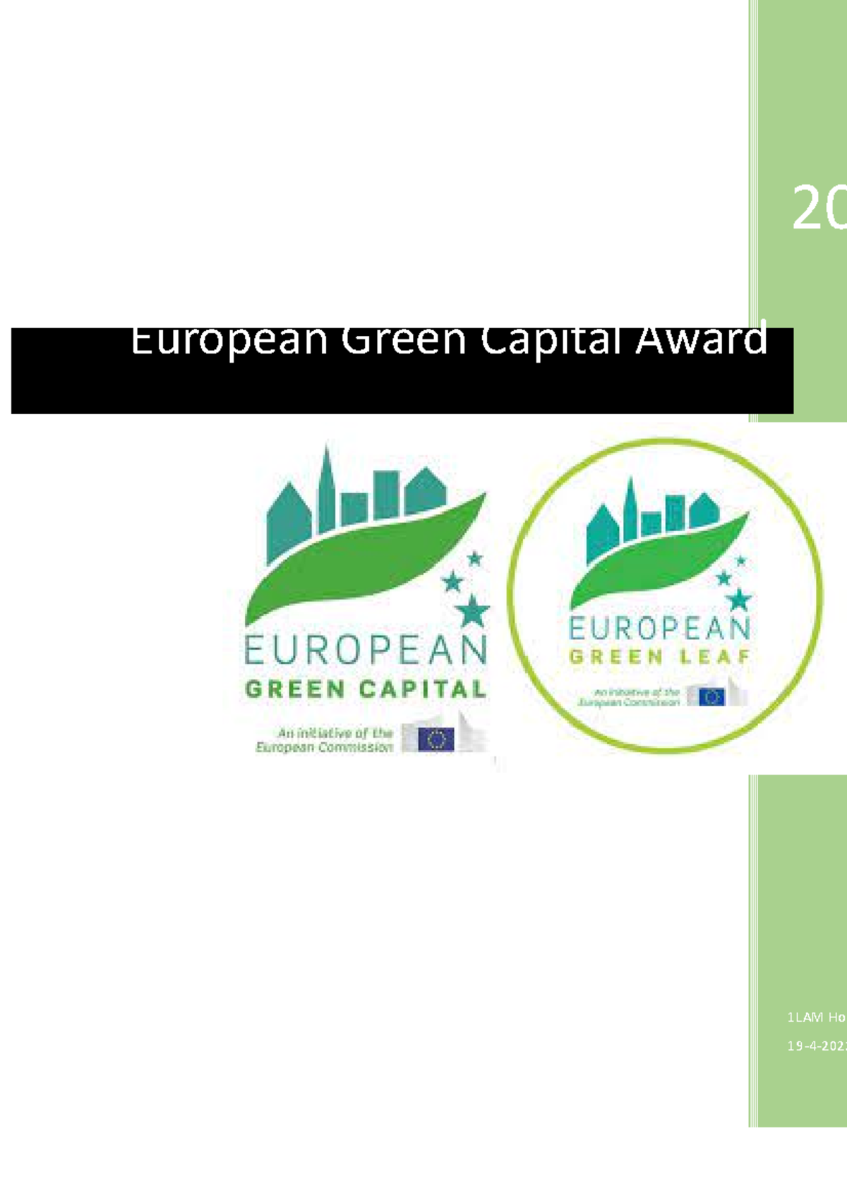 Green capital award oef 1 DRO - 2022 1LAM HoG 19-4- European Green ...