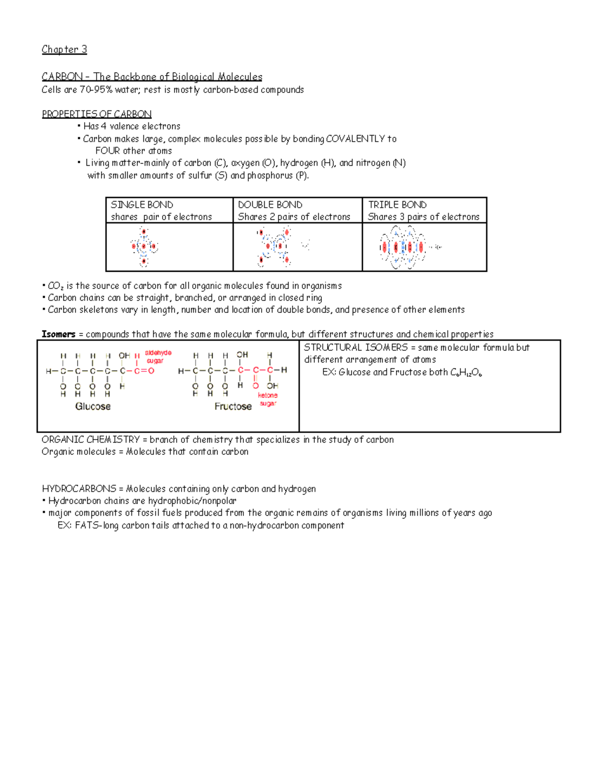Ch. 3 Study guide 2020 - Google Docs - Chapter 3 CARBON – The Backbone ...