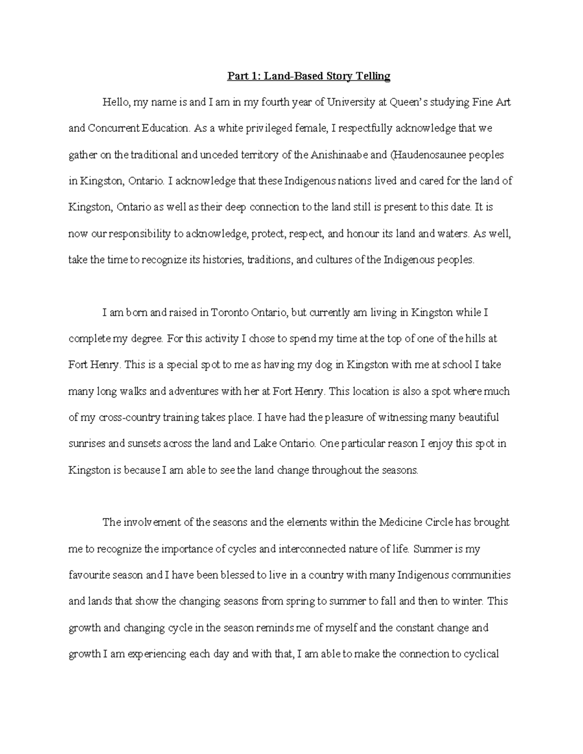 Part 1 - Land Based Story Telling - Part 1: Land-Based Story Telling ...