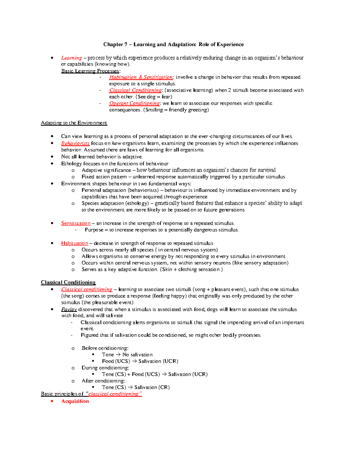 Chapter 7 - Summary Psychology Frontiers and Applications - Chapter 7 ...