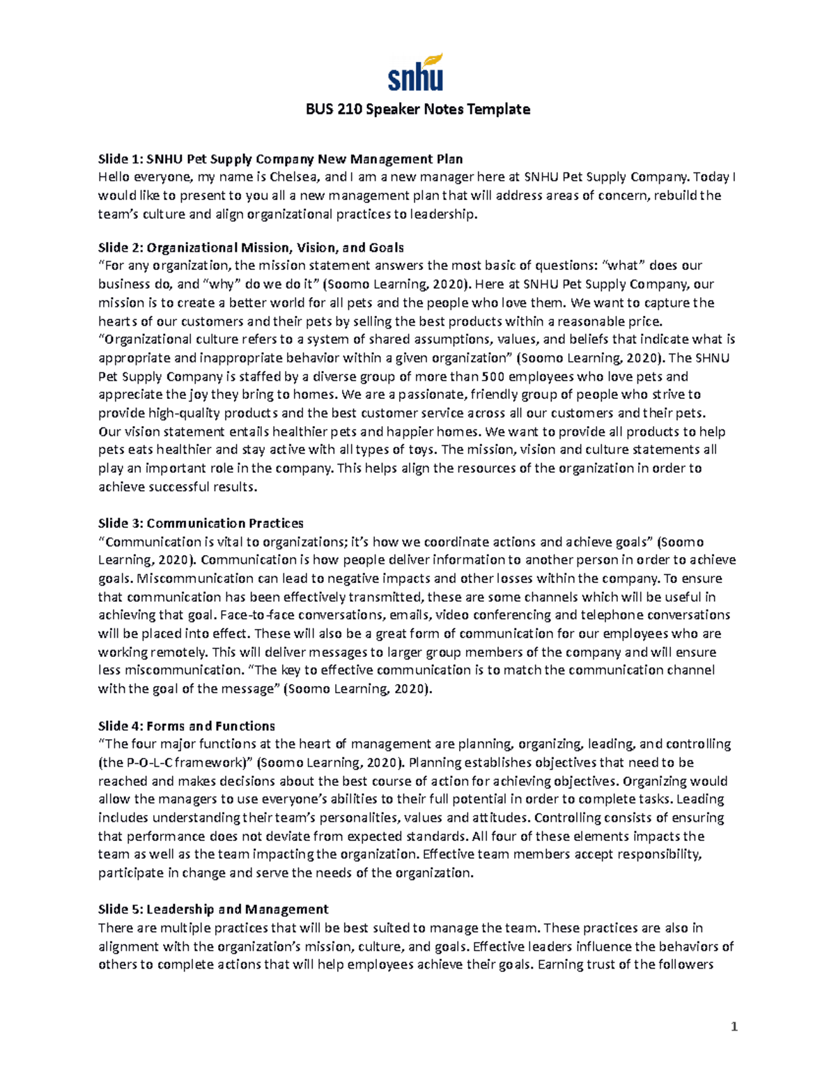 BUS 210 Speaker Notes Template - BUS 210 Speaker Notes Template Slide 1 ...