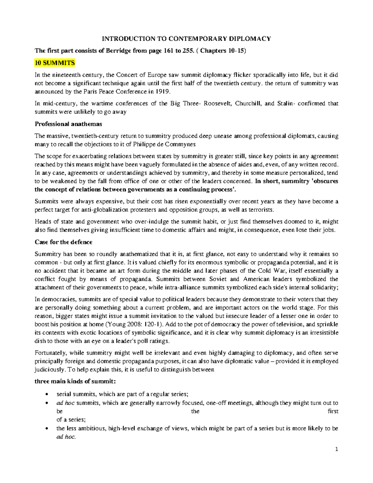 Contemporary Diplomacy - Povijest Diplomacije - UniZG - Studocu