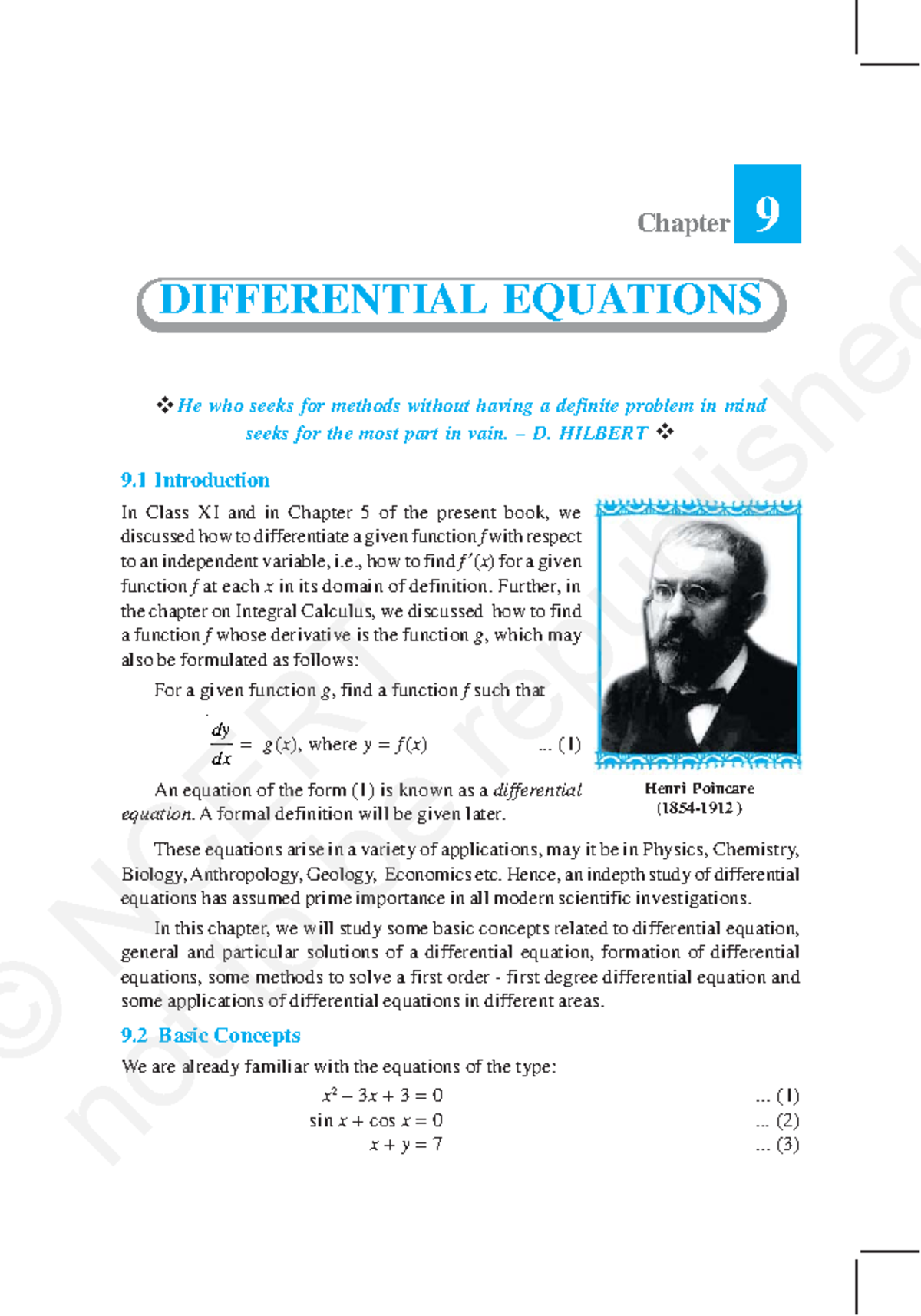Differential equations which was used widely in our mathematics ...