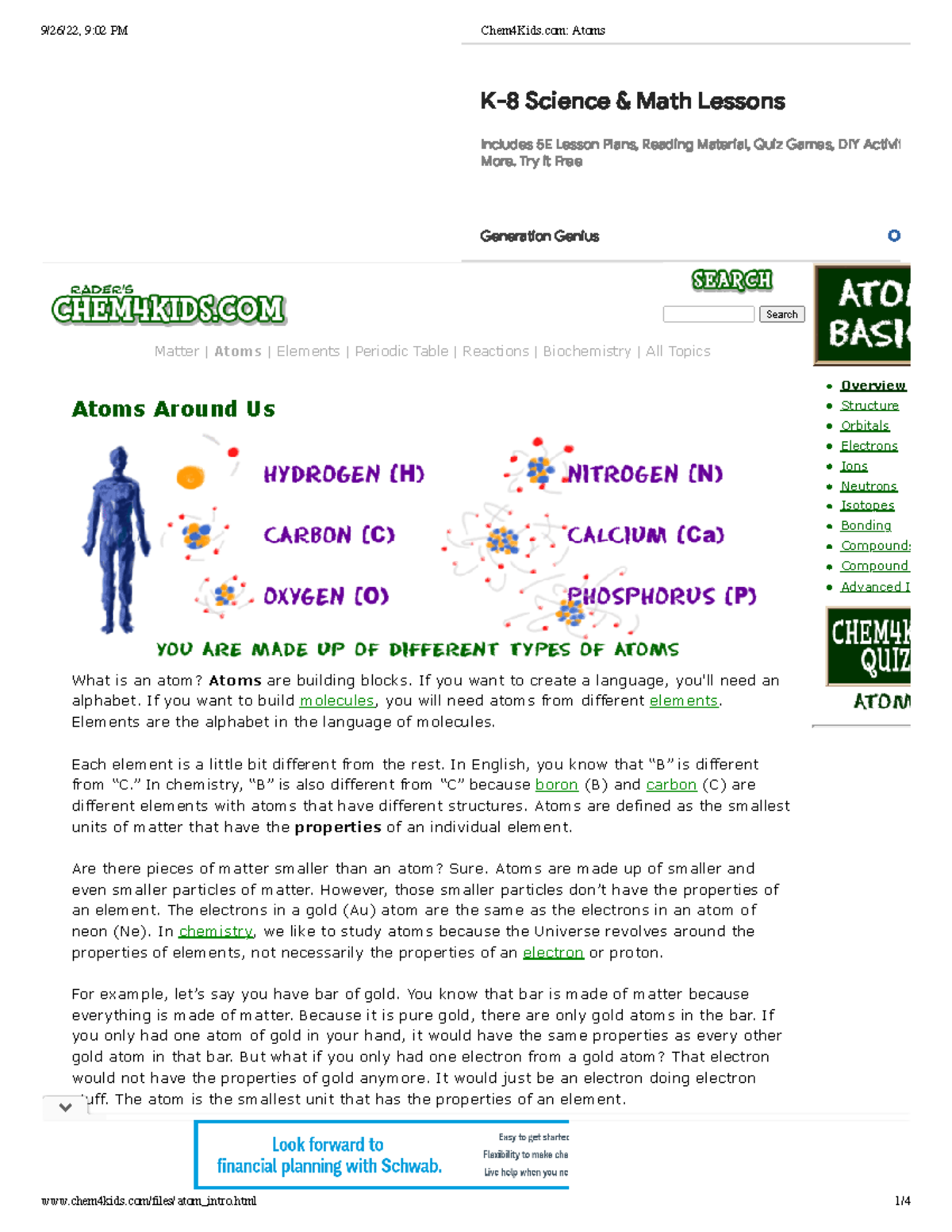 Chem4Kids.com Atoms - Use as supplemental learning material. - Search ...